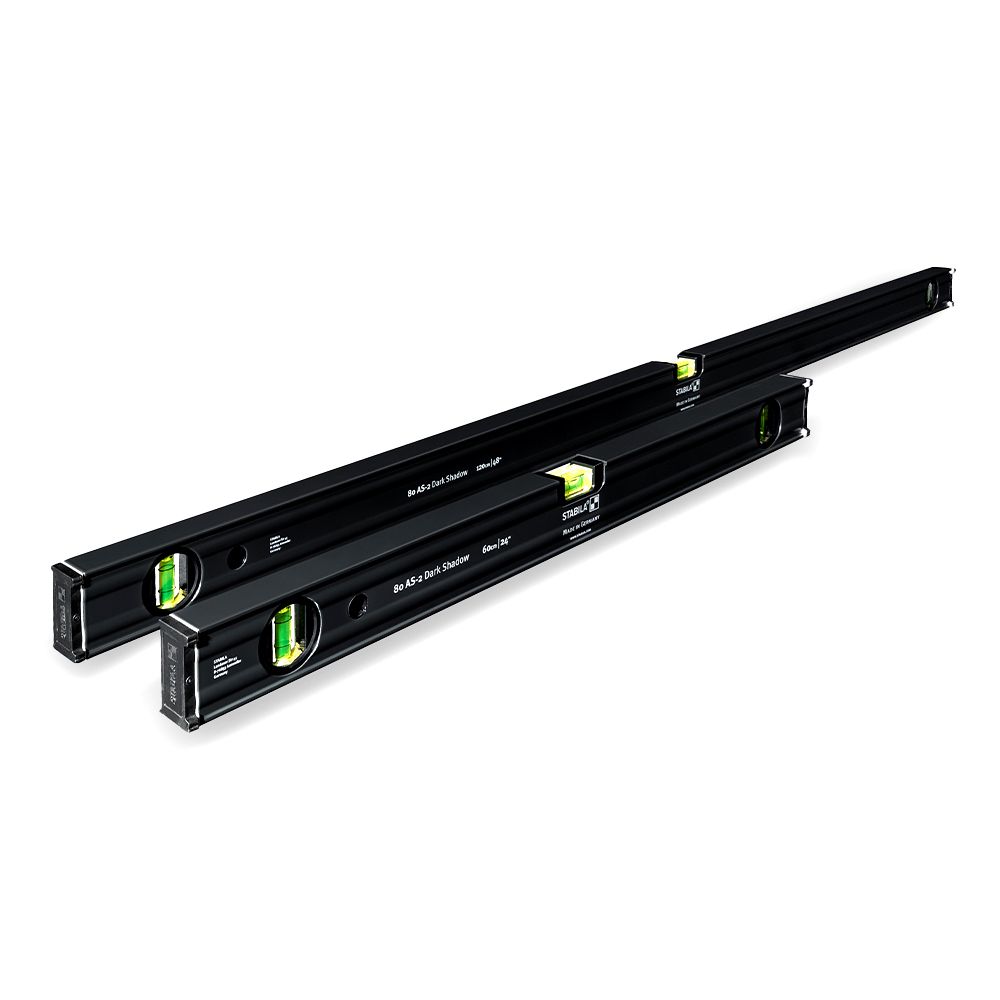 Stabila 80AS-2 (20032-B) 600mm + 1200mm Dark Shadow Spirit Level Set ...