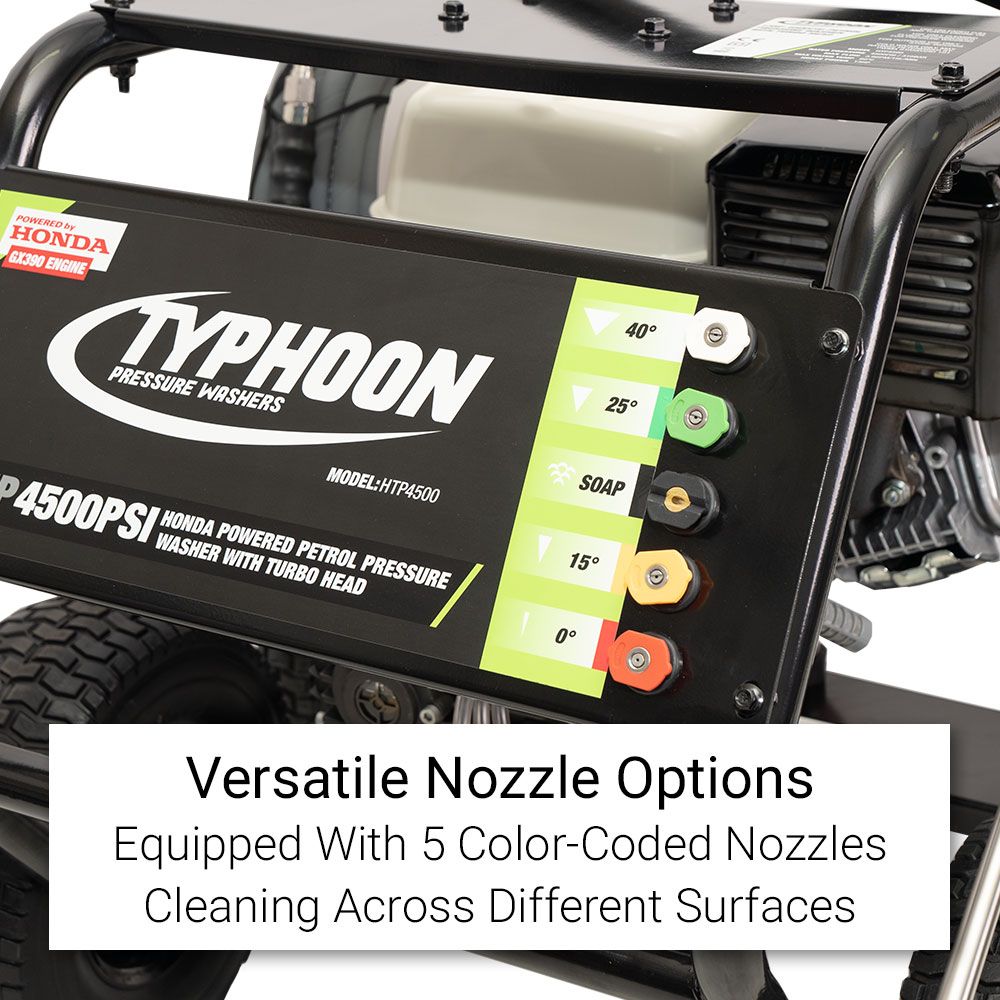 Typhoon HTP4500 13HP 4500PSI Honda Powered Petrol Pressure Washer With ...