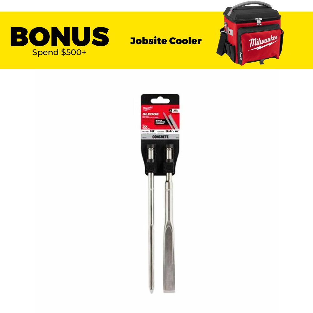 Milwaukee 48626080 2pce SDS Plus SLEDGE Premium Point and Flat Chisel Set