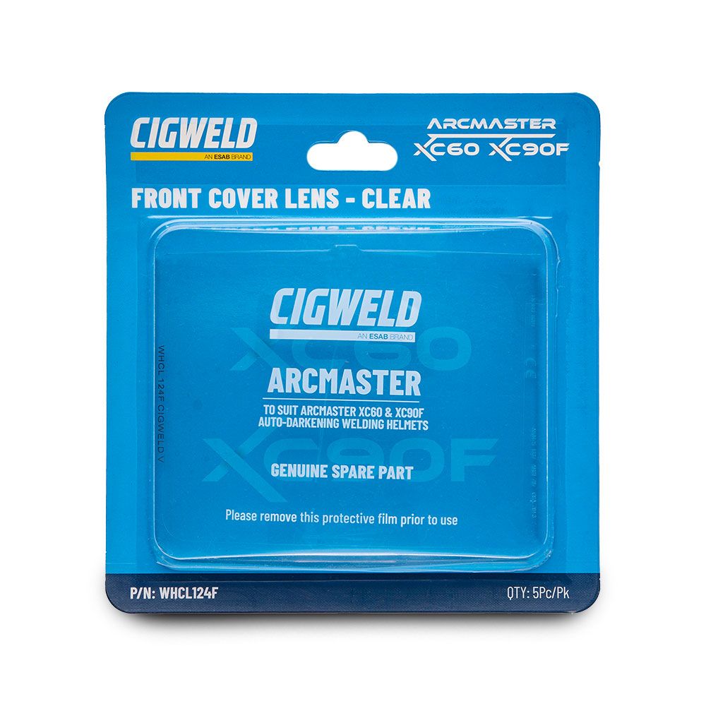 Cigweld WHCL124F 5-Pack Arcmaster XC90F/XC60 Front Cover Lens (Clear)