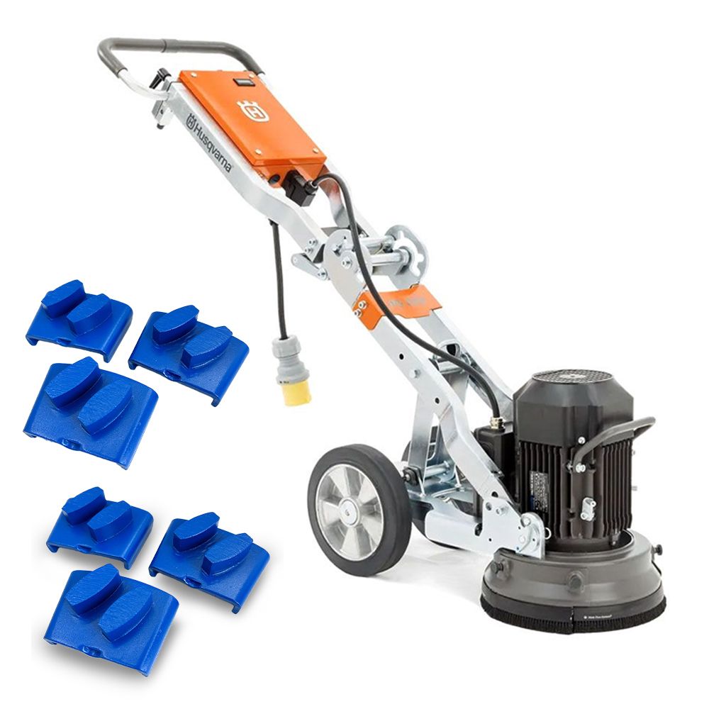 Husqvarna PG280-10A-(EZCHANGE)-XHGPS25 240V 280mm Concrete Floor Grinder with 3-Pack 25# Grit ...