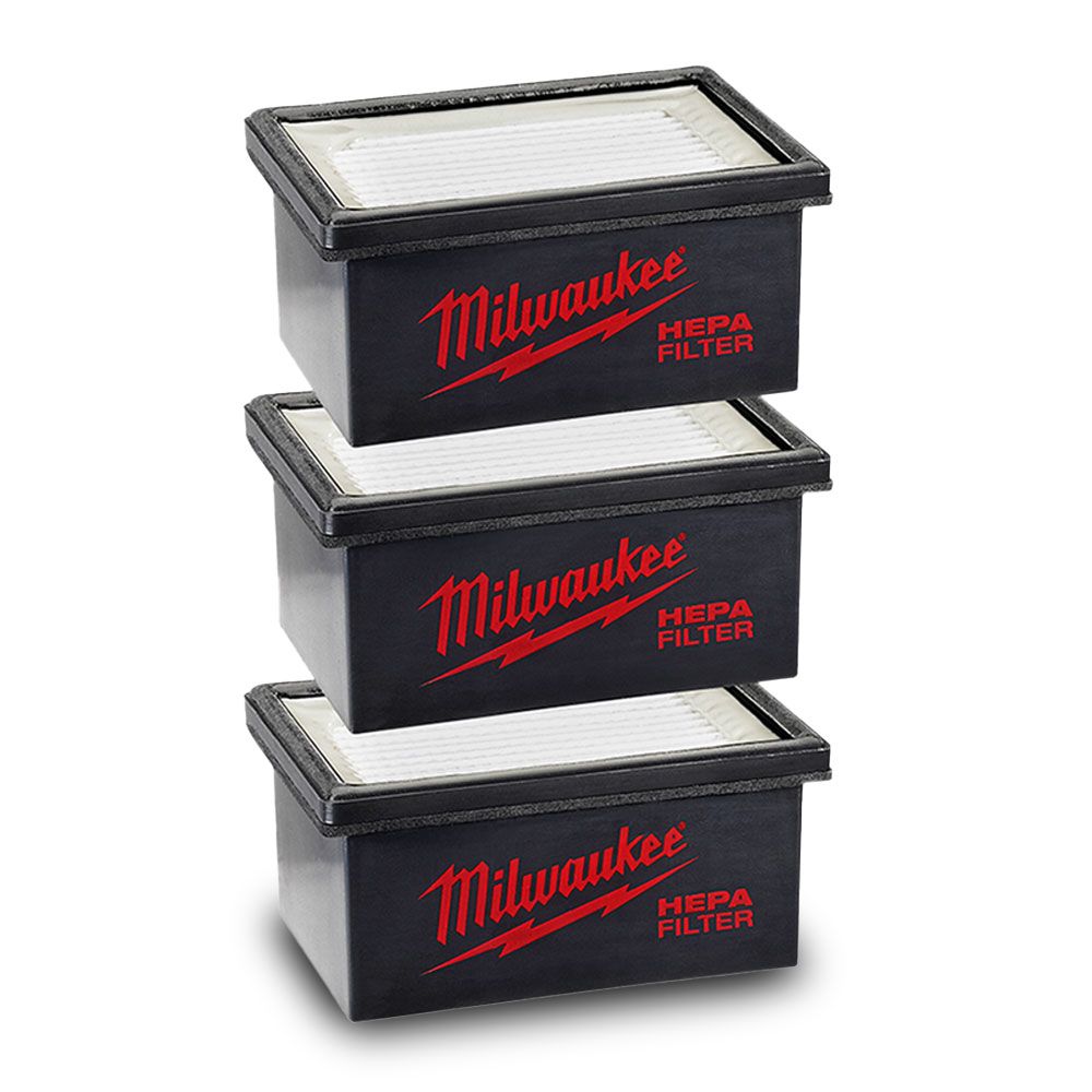 Milwaukee 49902306 3Pce M12 HAMMERVAC HEPA FILTERS