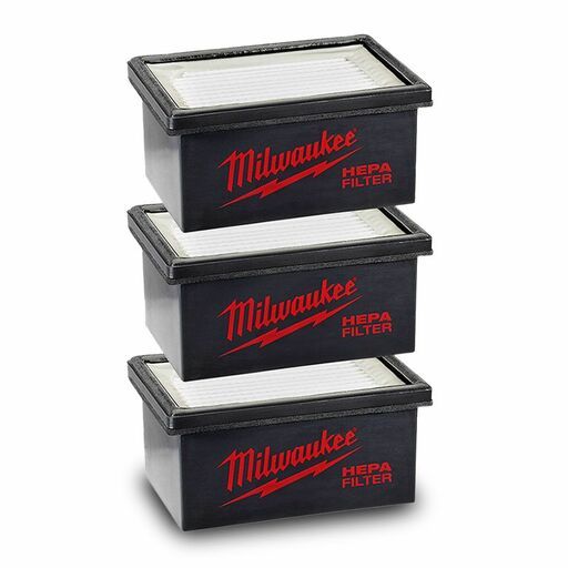 Milwaukee 49902306 3Pce M12 HAMMERVAC HEPA FILTERS