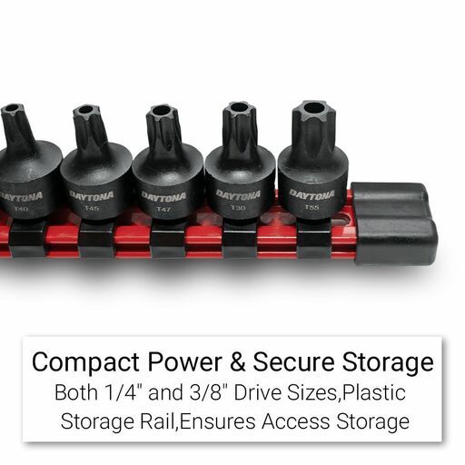 Daytona DST1438 12pce 1/4" & 3/8" Impact Stubby Tamperproof Torx Bit Set