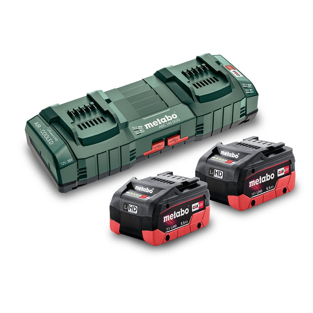 Metabo 5.5 LiHD DUO KIT (AU62749805) 18V 5.5 LiHD Cordless Battery and ...