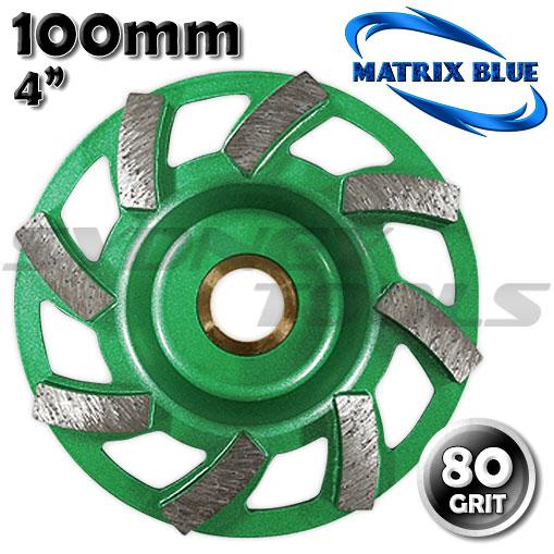 Matrix Blue CGF4GTDK 100mm (4") 80 Grit Medium Grinding Diamond Cup Wheel