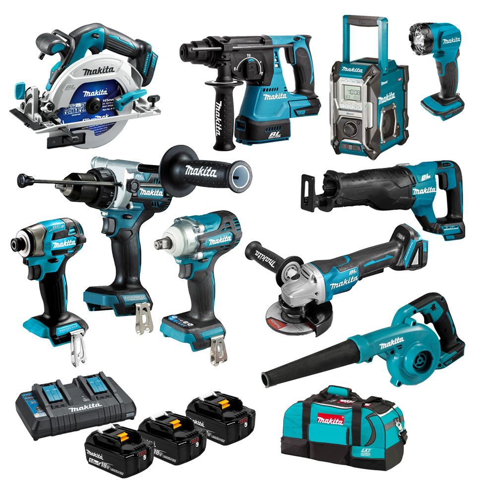 Makita DLX1059TX1 18V 5.0Ah Li-Ion Cordless Brushless 10pce Combo Kit