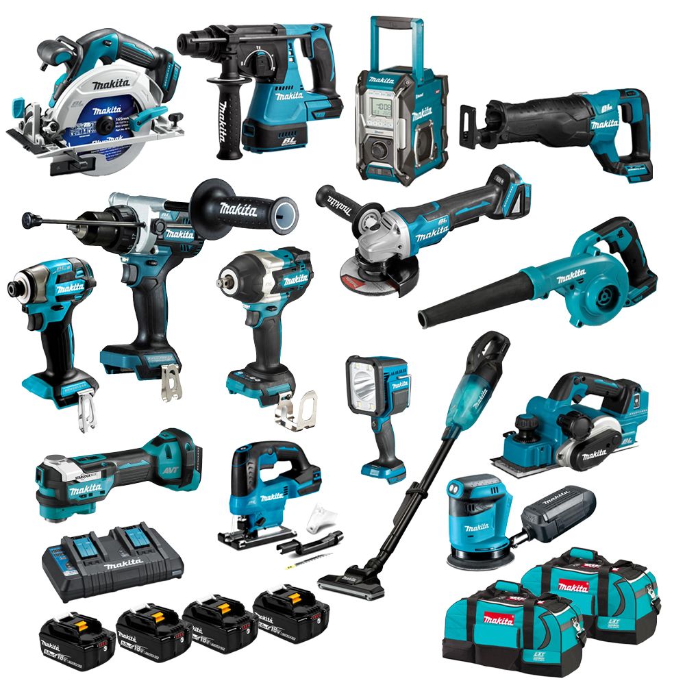 Makita DLX1514TX1 18V 5.0Ah Li-ion Cordless 15pce Combo Kit Including Brushless