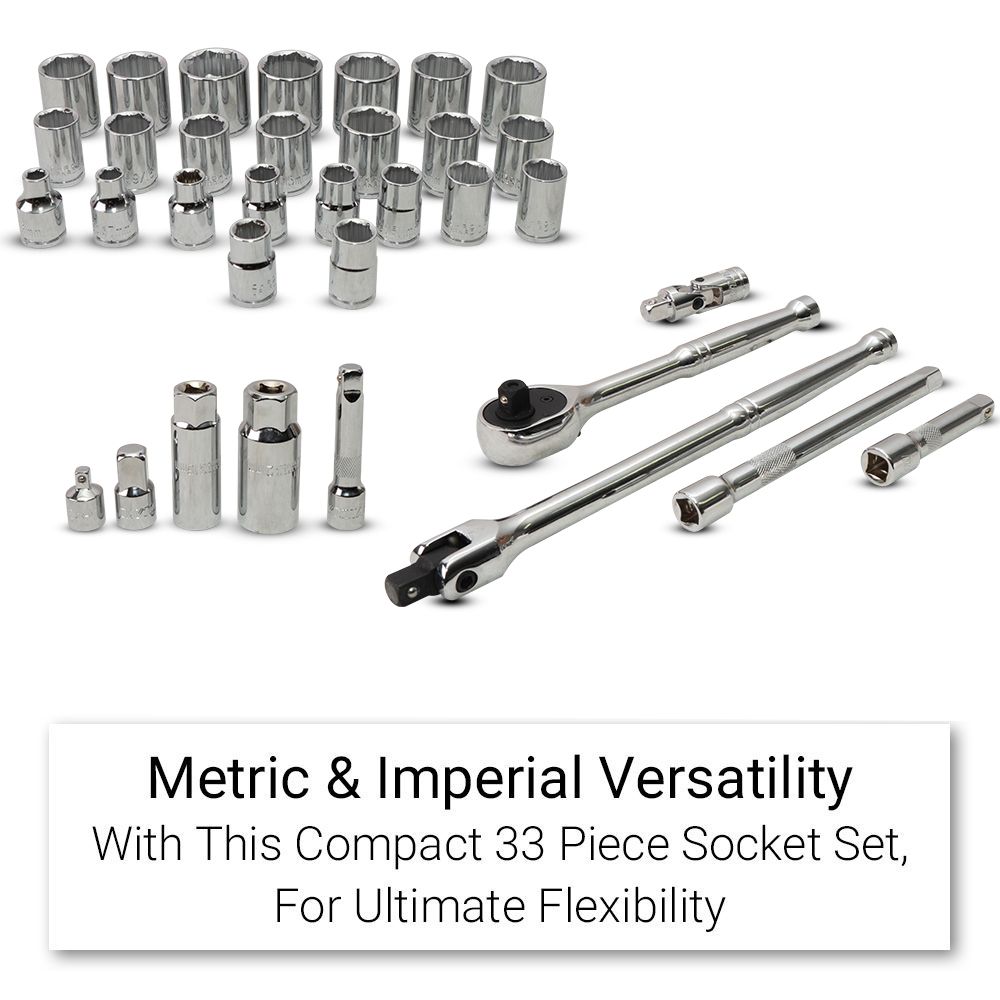 Daytona DSB033 33pce 3/8" Drive Shark Bite Metric & Imperial Socket Set
