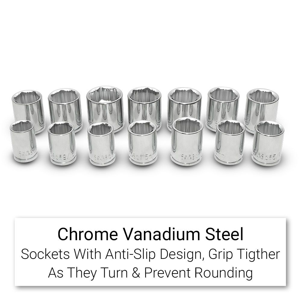 Daytona DSB033 33pce 3/8" Drive Shark Bite Metric & Imperial Socket Set