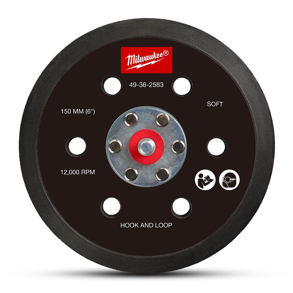 Milwaukee 49362583 150mm Hook and Loop Sander Backing Pad - Soft