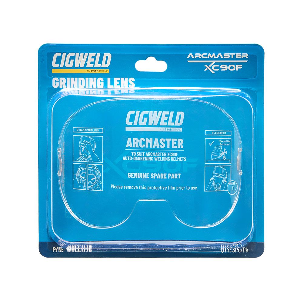 Cigweld WHCL177G 3-Pack Arcmaster XC90F Grinding Lens