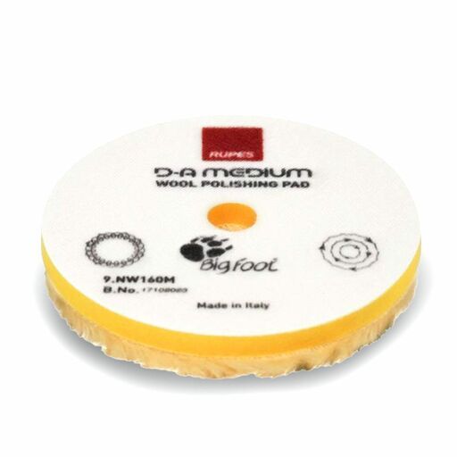 Rupes 9.NW80M BigFoot 80mm (3") D-A Medium Wool Polishing Pad (Yellow)