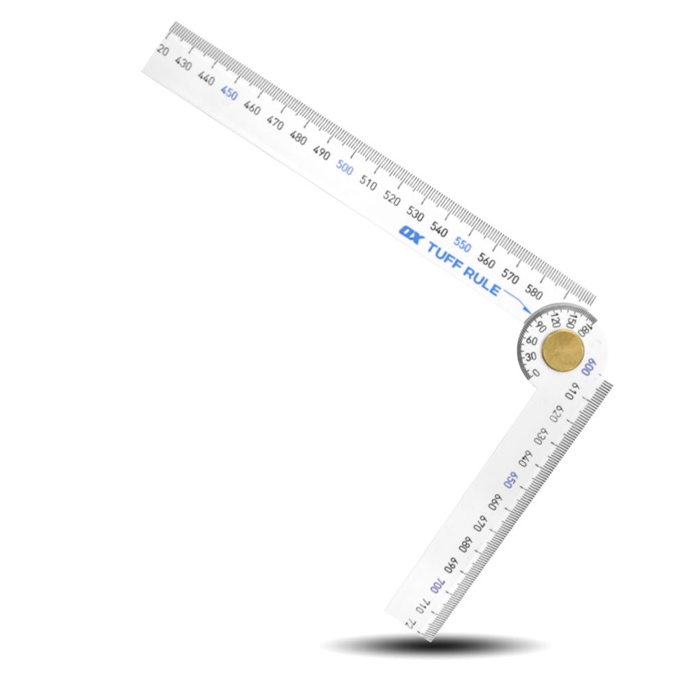 OX Tools OX-P509013 PRO 1200mm Metric Tuff Rule - White | Brick Gauge