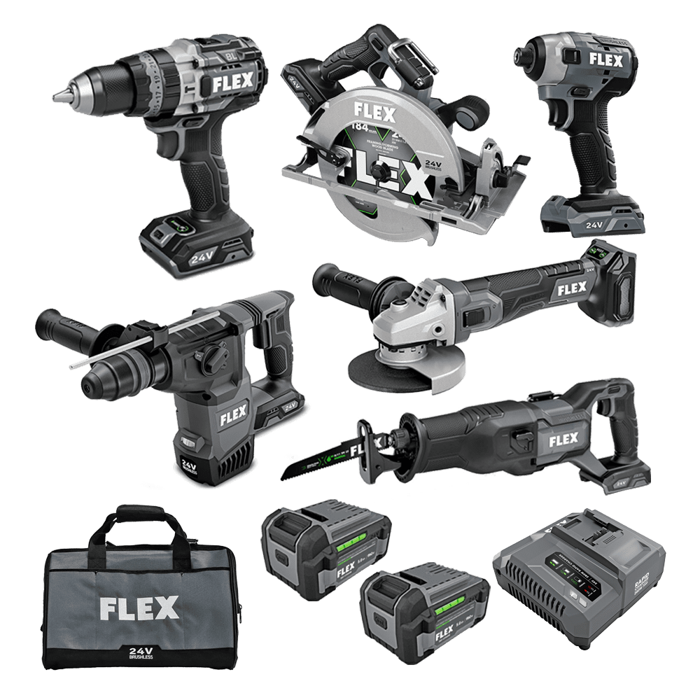 Flex FXMA602-2C 24V 5.0Ah Li-ion Cordless Brushless 6pce Combo Kit