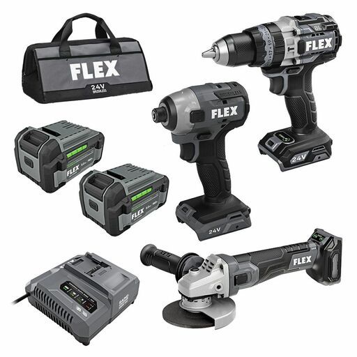 Flex FXMA302-2C 24V 5.0Ah Li-ion Cordless Brushless 3pce Combo Kit