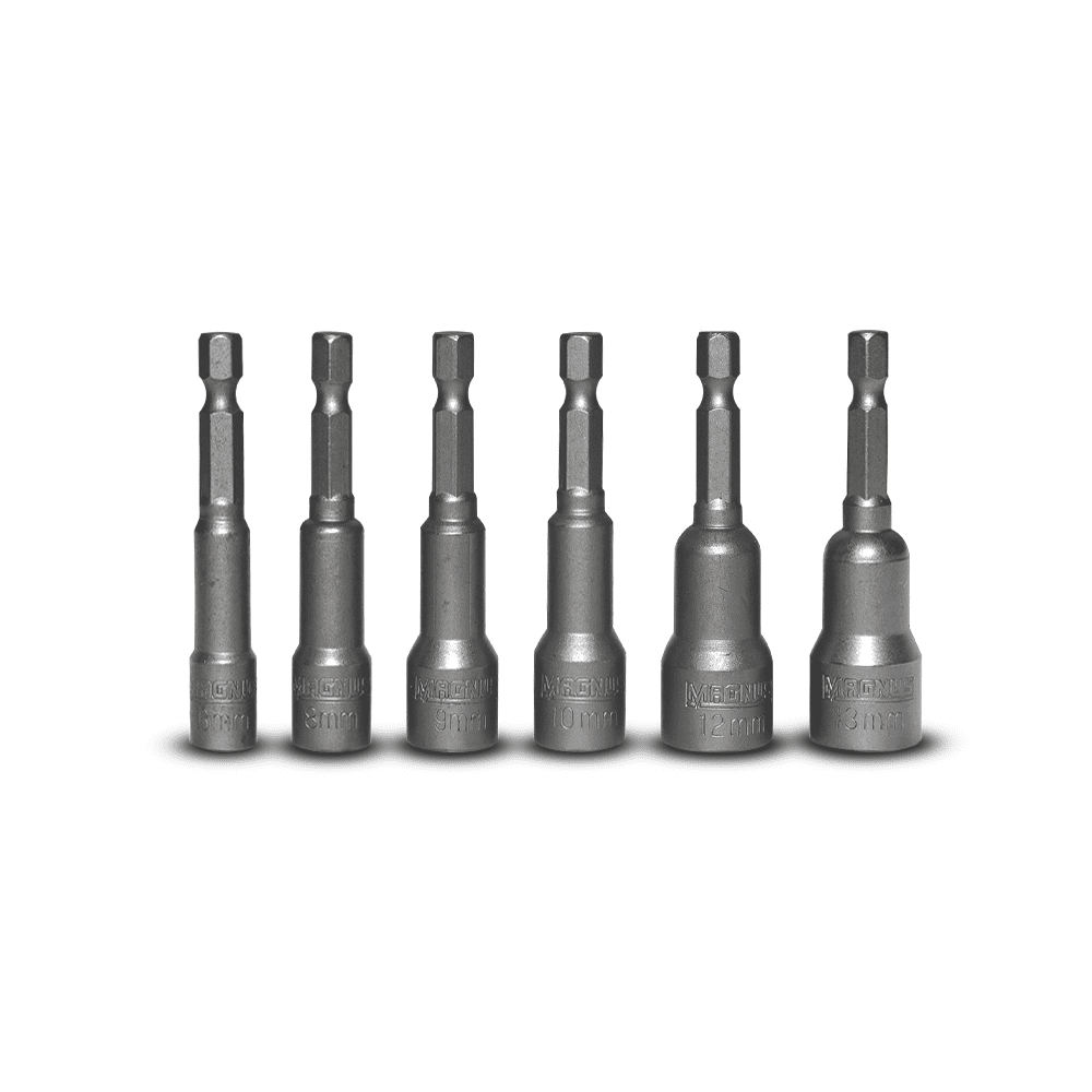MAGNUS MNNS6H14 6 x 1/4" Hex Magnetic 65mm Nut Setters: 6mm, 8mm, 9mm ...