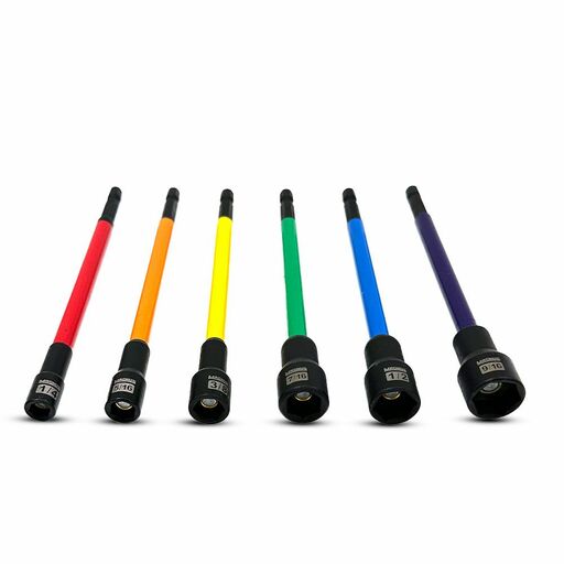 MAGNUS MMNS6PCE 6pce Colour Coded Magnetic Nut Setters Imperial 1/4" 5/ ...