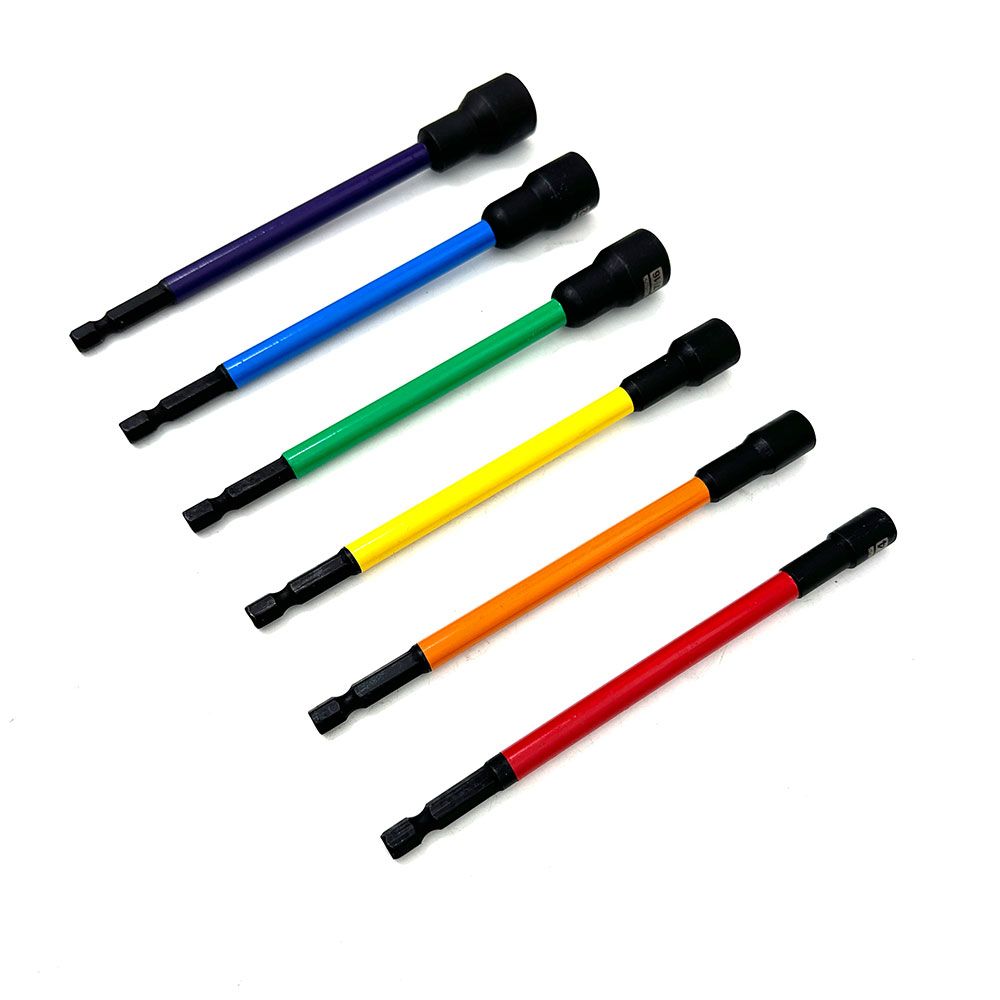 MAGNUS MMNS6PCE 6pce Colour Coded Magnetic Nut Setters Imperial 1/4" 5/ ...