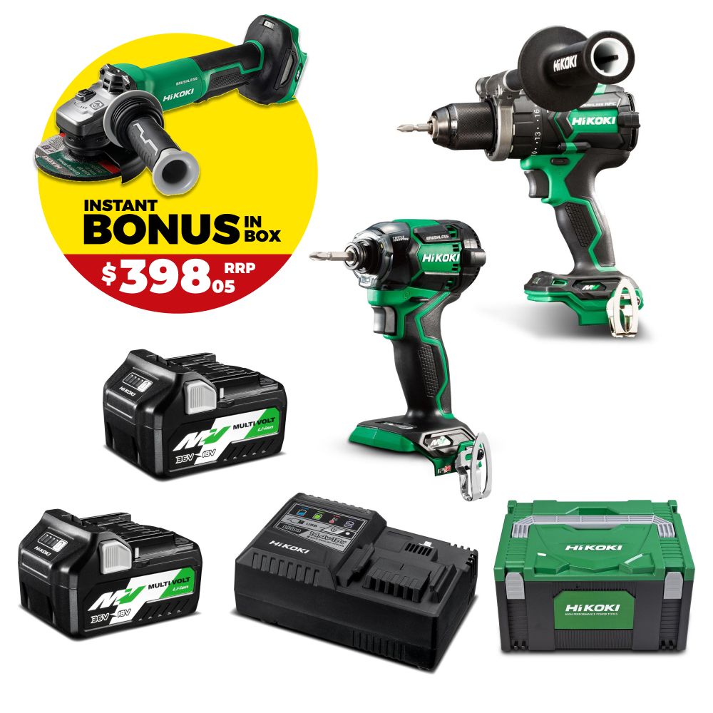 HiKOKI KC36DC(PMZ) 36V 2.5Ah Li-ion Cordless Brushless MultiVolt 2pce Combo Kit