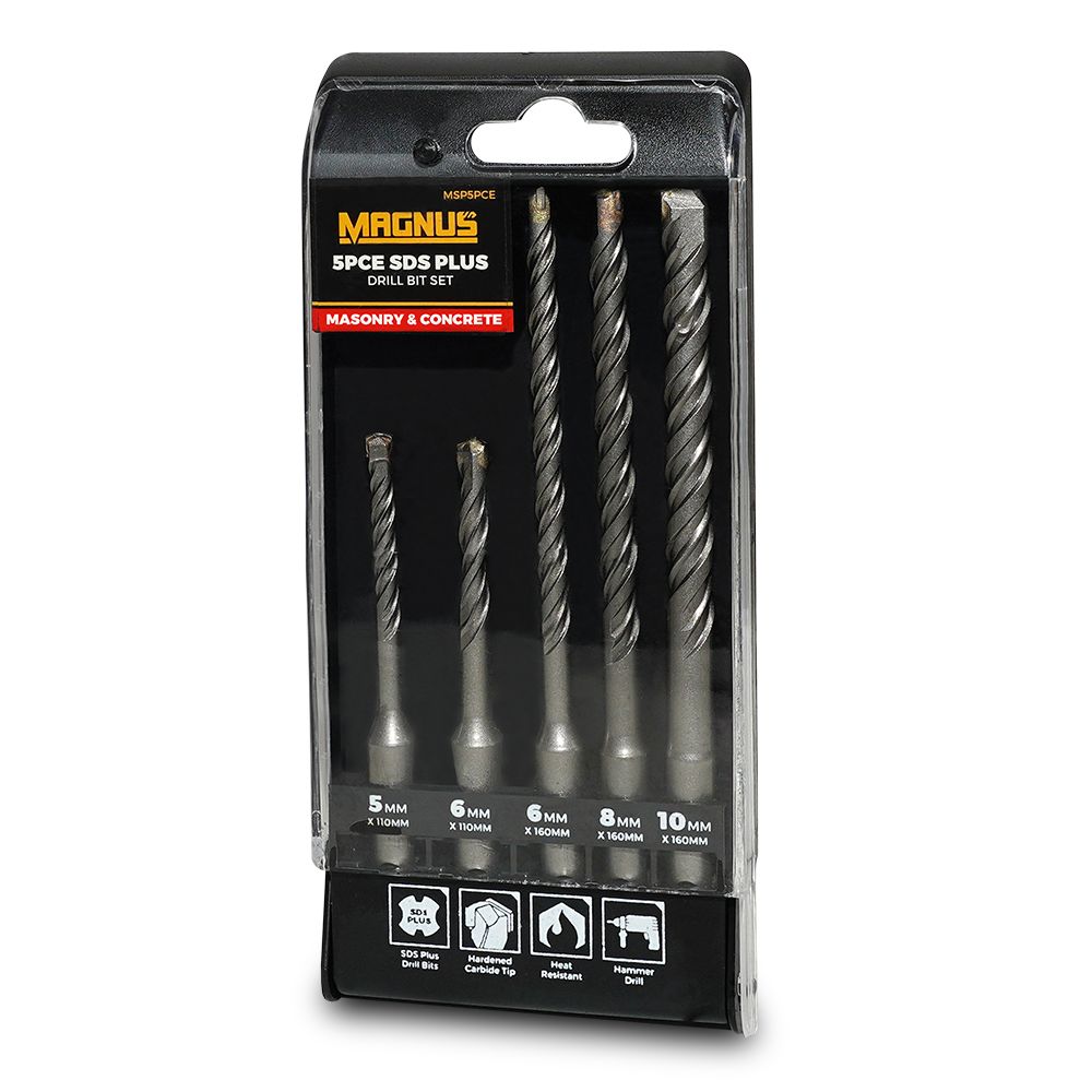 MAGNUS MSP5PCE 5pce Masonary & Concrete SDS Plus Drill Bit Set