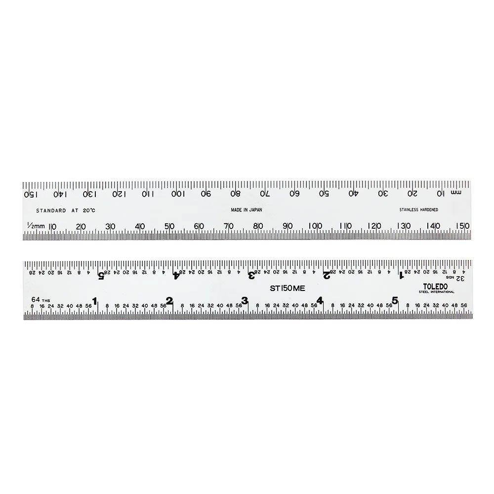 Toledo ST150ME6 150mm Metric & Imperial Double Sided Stainless Steel Rule