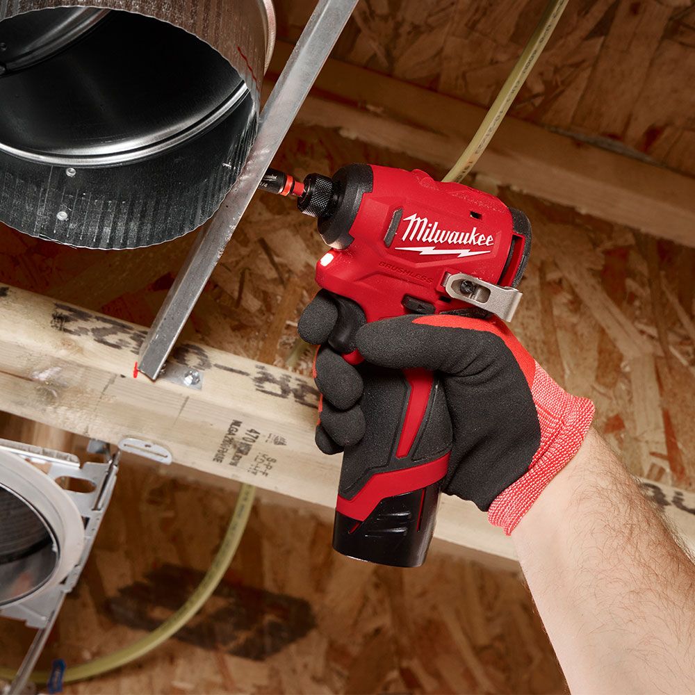 Milwaukee M12BLIDRC0 12V Li-ion Cordless Brushless Sub-Compact 1/4" Hex ...