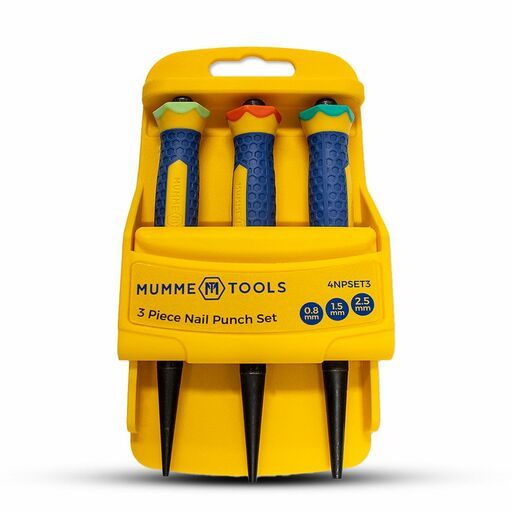 Mumme Tools 4NPSET3 3pce Nail Punch Set - 0.8mm, 1.5mm, 2.5mm Punches