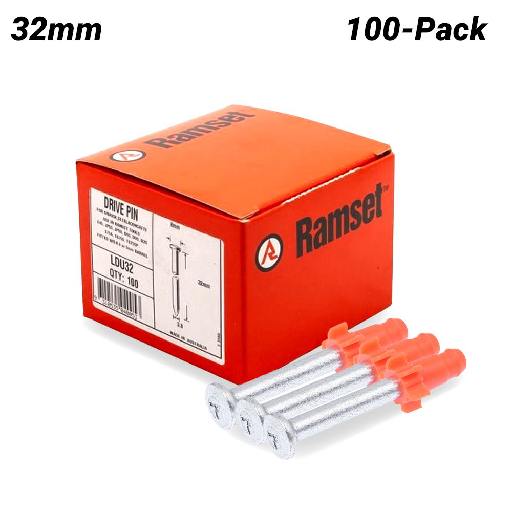 Ramset LDU32 100-Pack 32mm Standard Drive Pins for Concrete Masonry and ...