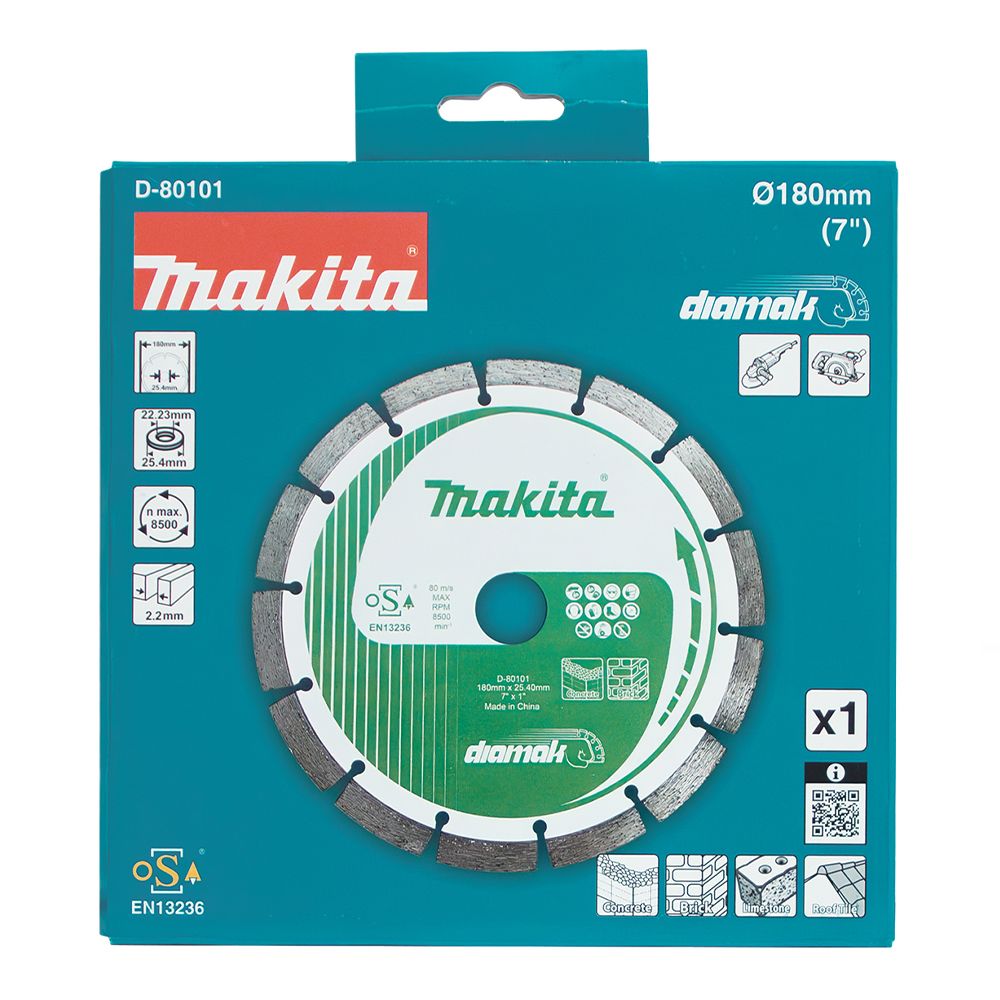 Makita D-80101 180mm x 25.4mm/22.23 DIAMAK Segmented Diamond Blade