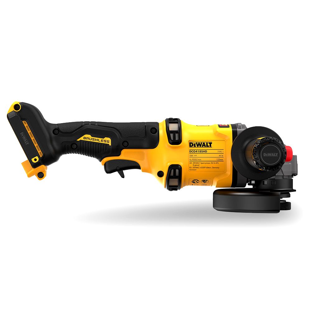DeWalt DCG418SHDN-XJ 54V XR FLEXVOLT Li-ion Cordless Brushless 125mm (5") Angle Grinder with ...