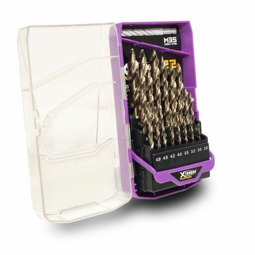 Xtorque XP22M35 22Pce HSS M35 Sharkstep Impact Driver Ready Drill Bits Set