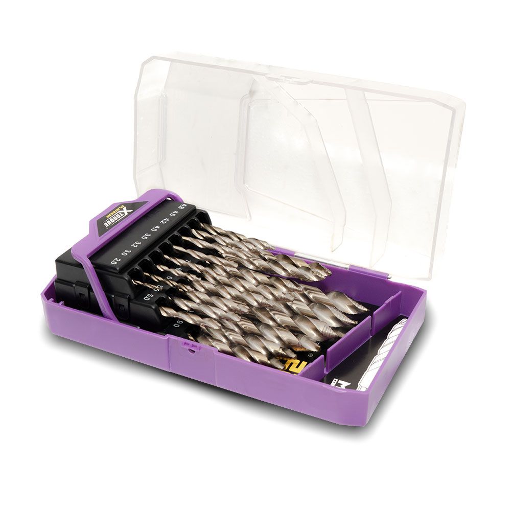 Xtorque XP22M35 22Pce HSS M35 Sharkstep Impact Driver Ready Drill Bits Set