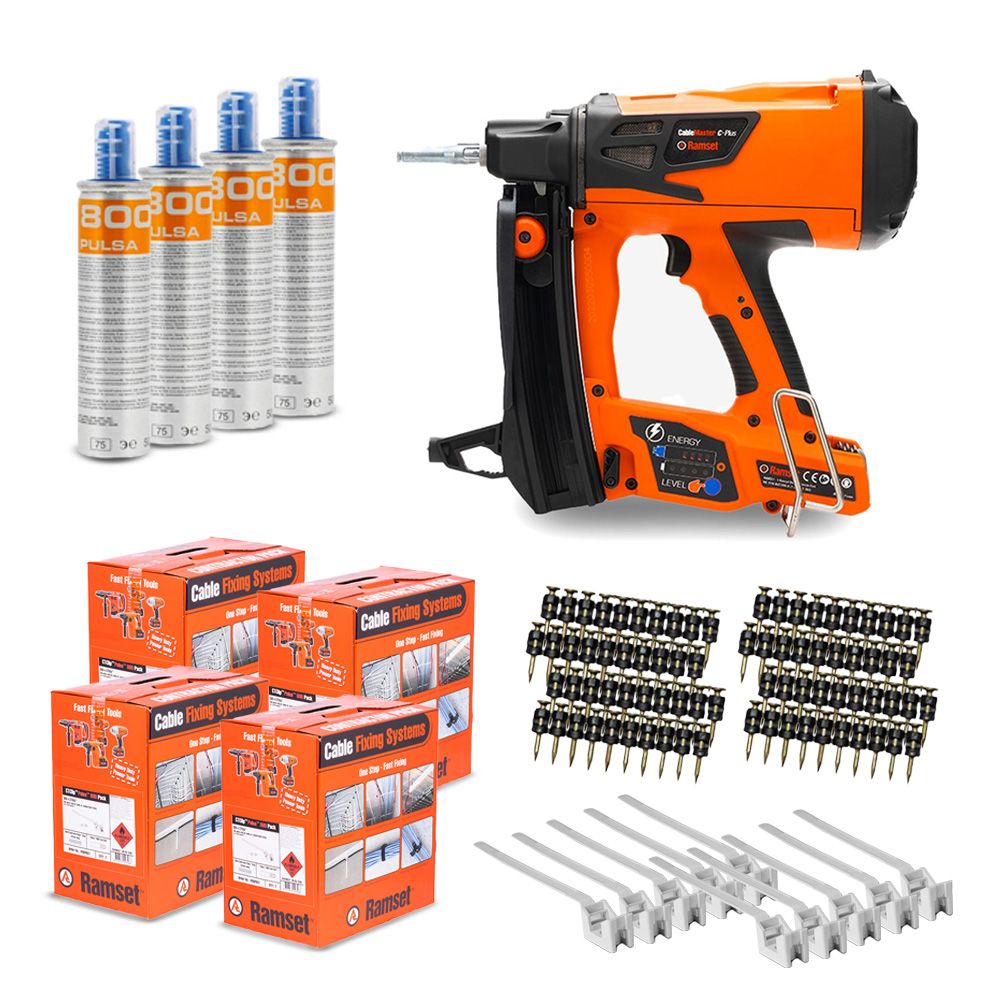 Ramset CMCPLUS + 4 X P8CPGCT 3.7V Li-ion Cordless CableMaster C Plus ...