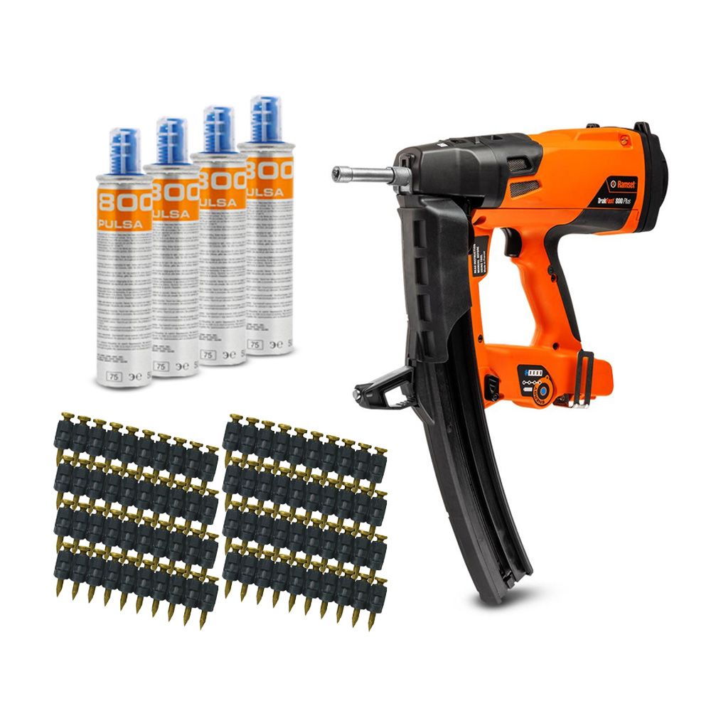 Ramset TF800PLUS + 4 x P8C620 TrakFast 800 PLUS Gas Fastener Tool + 4 x ...