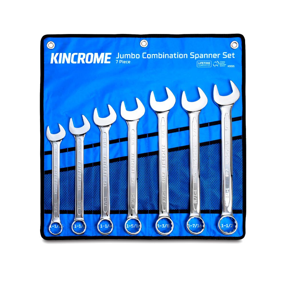 Kincrome K3021 7pce Imperial Jumbo Combination Spanner Set