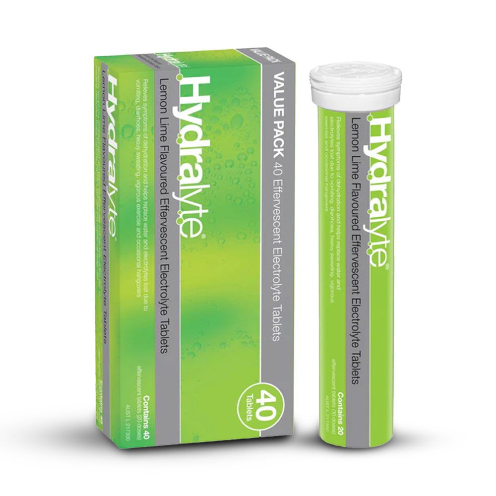 Hydralyte HLEOR40SR4X4 Effervescent Lemon Lime Tablet 20 Pack