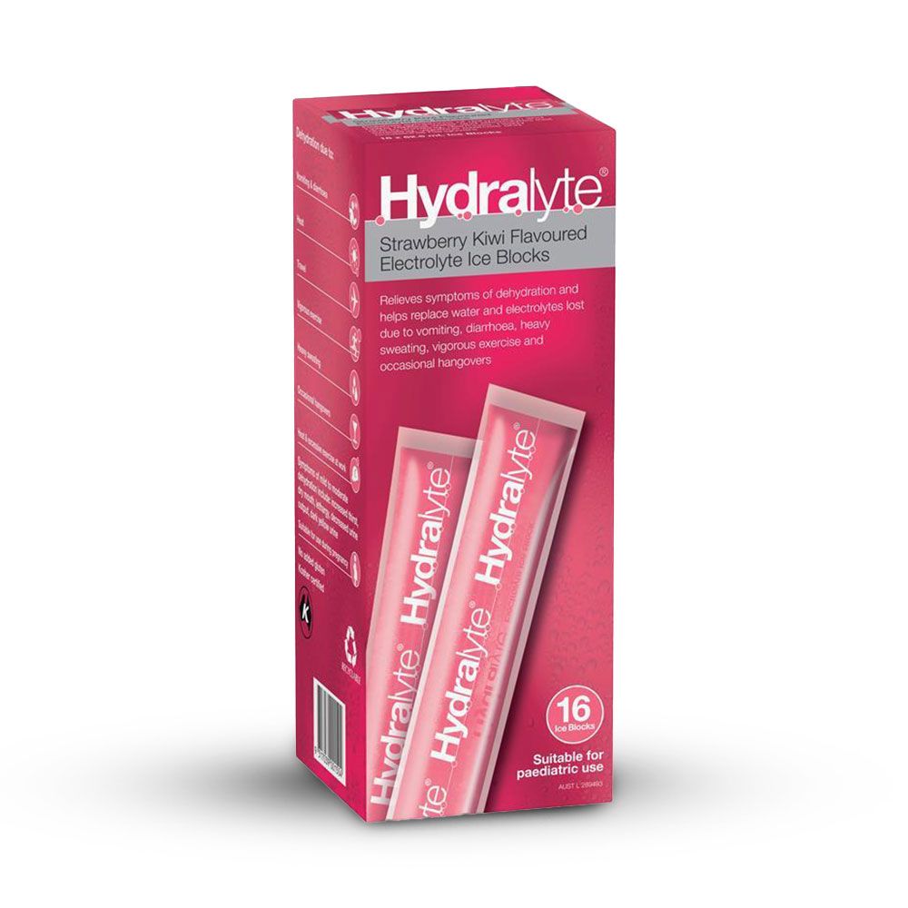 Hydralyte HLISK16 16-Pack 62.5ml Ice Blocks - Strawberry Kiwi