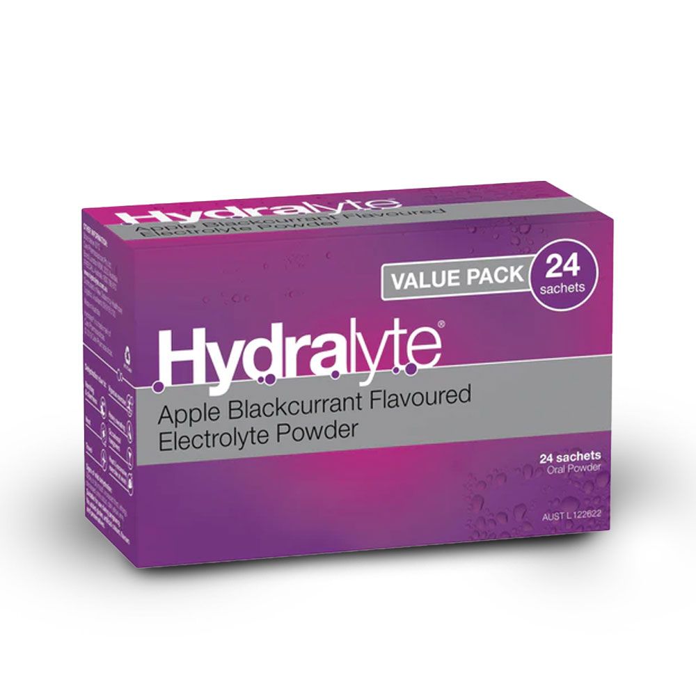 Hydralyte HLSAB24 4.9g Electrolyte Powder Sachets Apple Blackcurrant 24 ...
