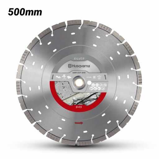 Husqvarna VARI-CUT S45 (534976960) 500mm Silver 3.6mm Segmented Diamond ...
