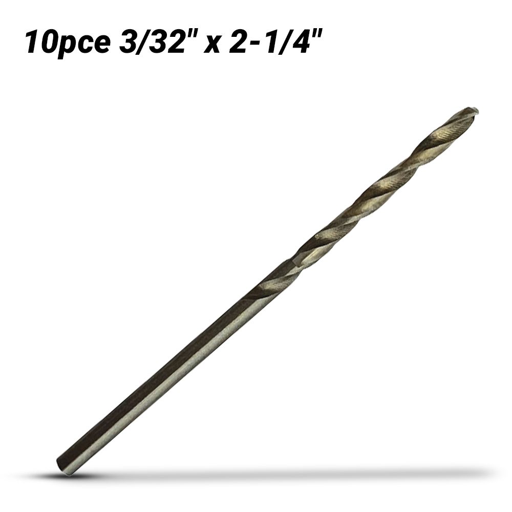 Makita D-80830 10-Pack 3/32" x 2-1/4" HSS-GS Metal Drill Bits