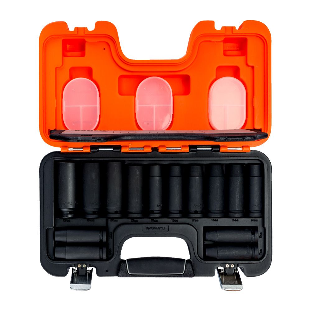 Bahco DD/S14 14pce 1/2" Square Drive Deep Impact Socket Set With Metric ...