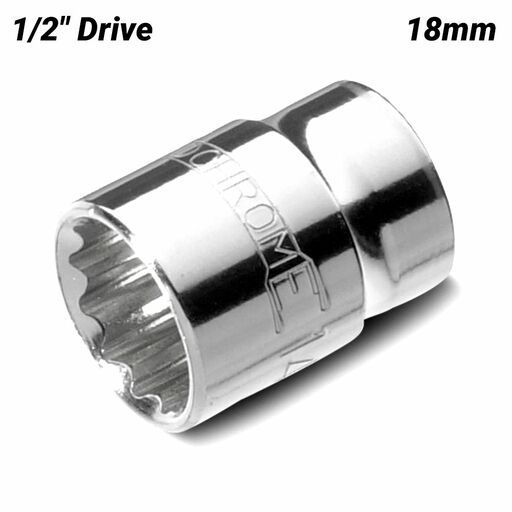 Sidchrome SCMT14235 18mm x 1/2" Drive Metric 12 Point Standard Socket