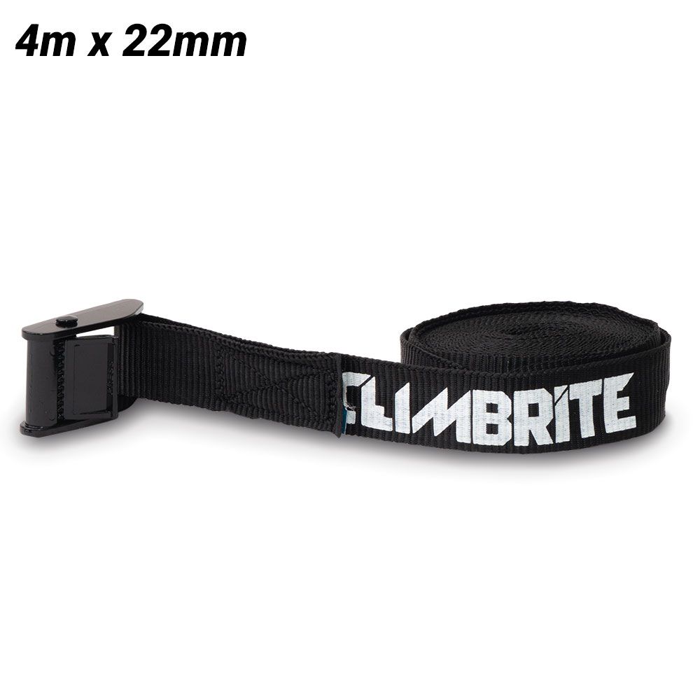 Climbrite CSTR4M 4m x 22mm Tie Down Strap150kg Black