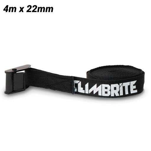 Climbrite STR2M 22mm x 2m 150kg Black Tie Down Strap