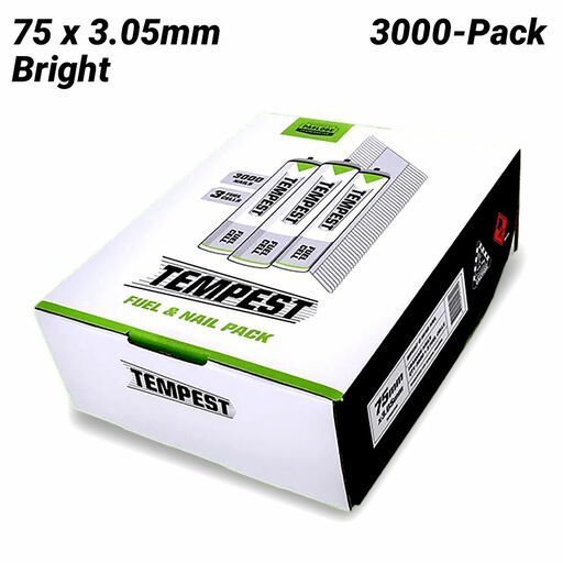 Tempest TEM0075B Tempest 3000-Pack Impulse 3.05mm x 75mm Bright D-Head ...
