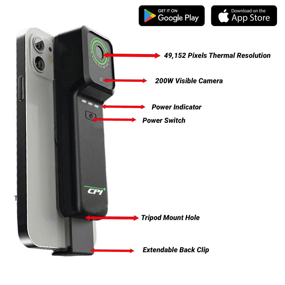 CPI CTH256 Mobile Thermal Image Camera Suits Apple & Android Wireless ...
