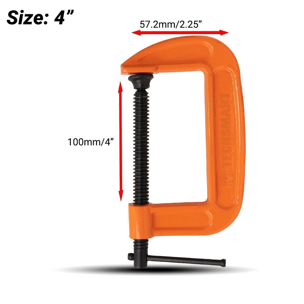 Techsmart T4GPGC14 4pce 25-100mm General Purpose G Clamp Set
