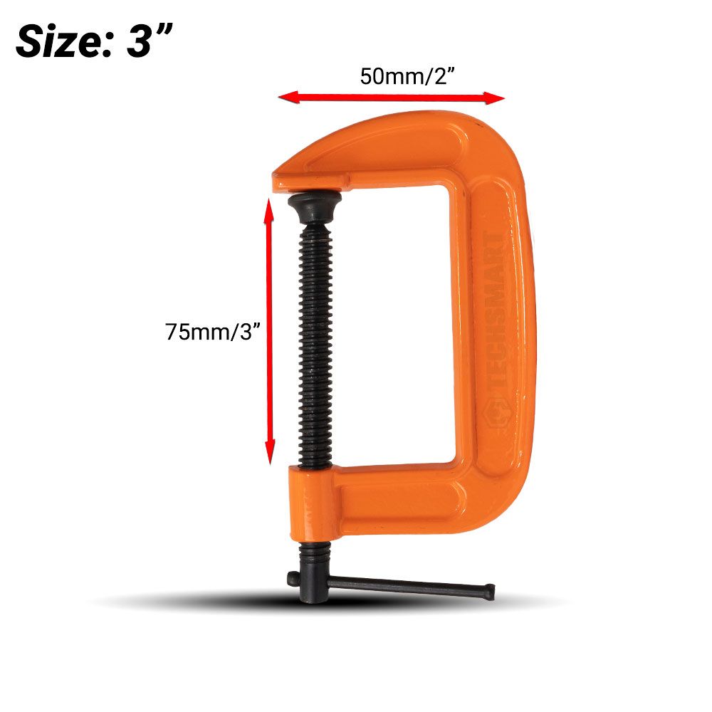 Techsmart T4GPGC14 4pce 25-100mm General Purpose G Clamp Set