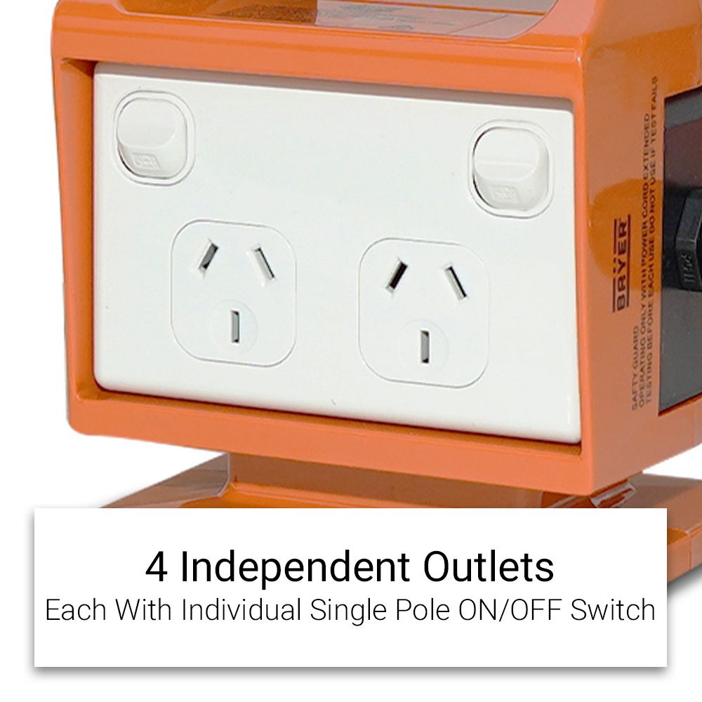 Bayer B15AMPH 240V Power Outlet 15Amp Quad Outlet Portable power Safety Box